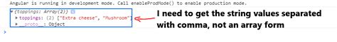 Angular 10 Convert Formcontrol Array Values To Strings Separated With Commas Stack Overflow