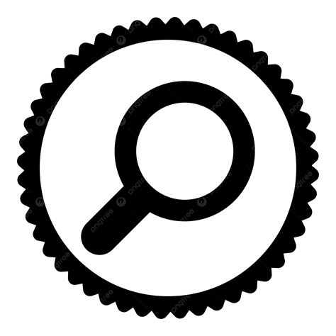 View Flat Black Color Round Stamp Icon Magnifier View Optical Pictogram Exploration Magnify