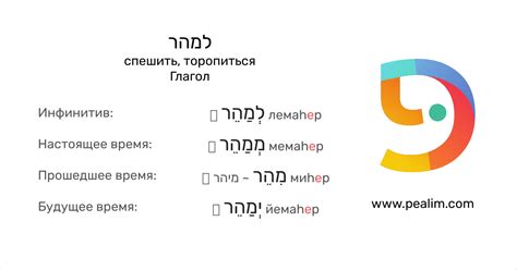 למהר спешить торопиться Таблицы спряжения на иврите