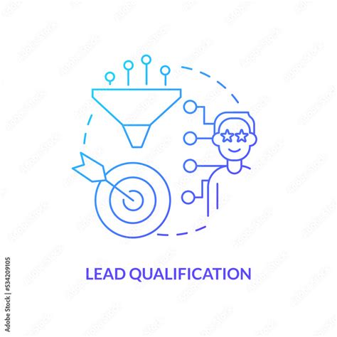 Lead Qualification Blue Gradient Concept Icon Data Filtration