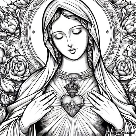 Marys Heart Of Grace A Coloring Experience Tocolorme