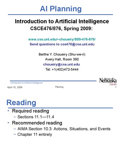 Ai Planning Introduction To Artificial Intelligence Pdf Applied Mathematics Theoretical