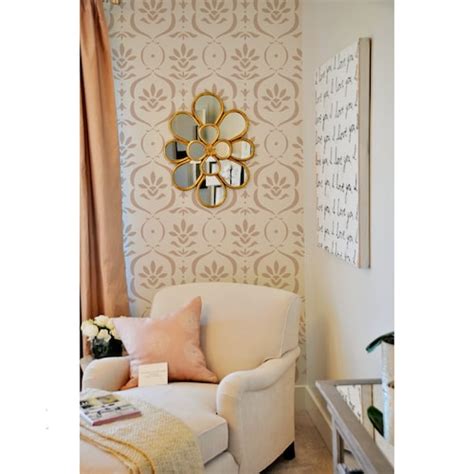 Katies Floral Wall Stencil Reusable Etsy