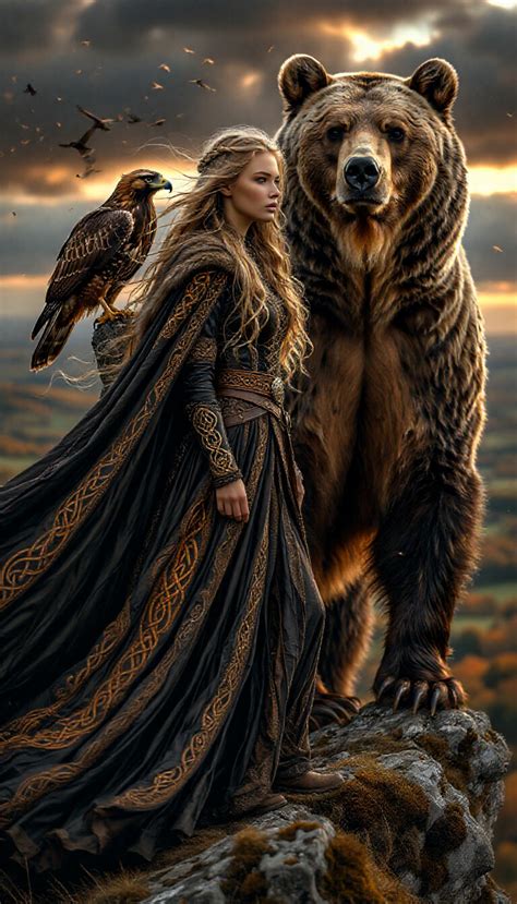 «Прекрасный вид Великобритании река горы холмы стоит красивая девушка … — картинка создана в