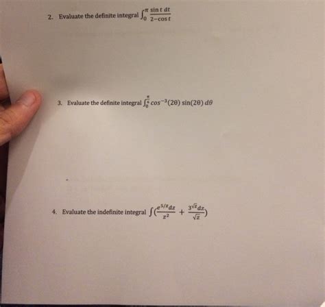 solved evaluate the definite integral integral pi 0 sin t