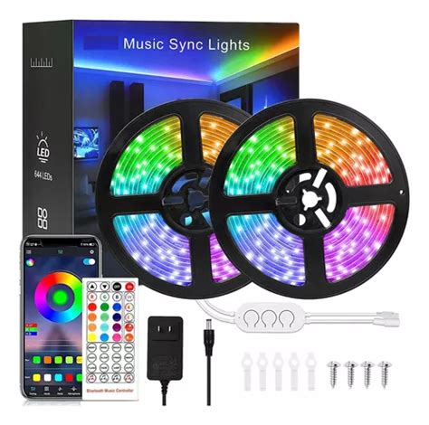 Cinta Tira Luces Led Rgb Bluetooth Control Metros Env O Gratis