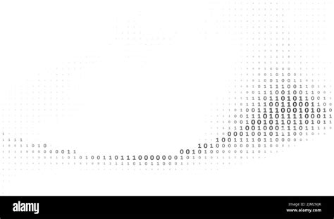 Abstract Binary Digital Curved Line Of Zeros And Ones Vector Graphic