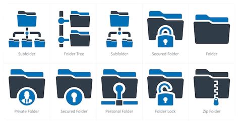 Premium Vector A Set Of 10 Folder Icons As Sub Folder Folder Tree