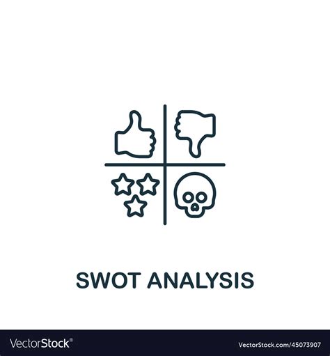 Swot Analysis Icon Monochrome Simple Global Vector Image