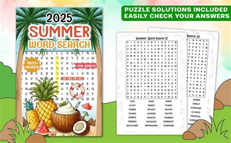 2025 Summer Word Search For Adults 1800 Words 88 Summer Themed Word