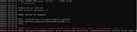 Can T Start Miner Memory Tweaks Won T Work Because Can T Init Enumerate Code Issue