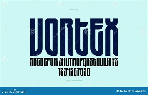 Condensed Simple Display Font Design Alphabet Typeface Cartoon Vector