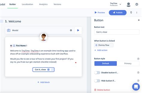 your first onboarding setup userflow documentation