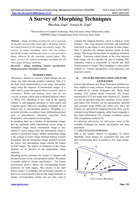 PDF A Survey Of Morphing Techniques