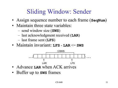 Sliding Window Protocol For Datalink Layerppt