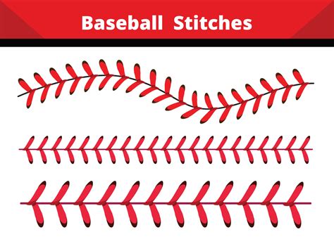 Baseball Stitches On A White Background Vector Design 7582391 Vector