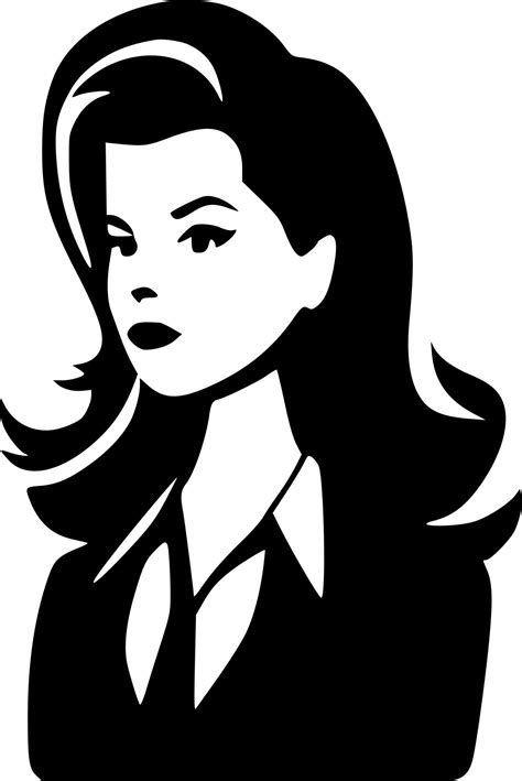 Girl Boss Black And White Vector Illustration 23552469 Vector Art At Vecteezy