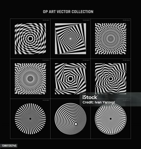 기하학적 흑백 추상 최면 패턴 Op 아트 착시 벡터 컬렉션입니다 구멍에 대한 스톡 벡터 아트 및 기타 이미지 구멍 벌레 블랙홀 Istock