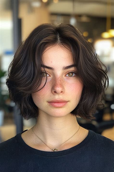 35 Effortless Chic Bob Hairstyles Classic Brunette Wavy Bob