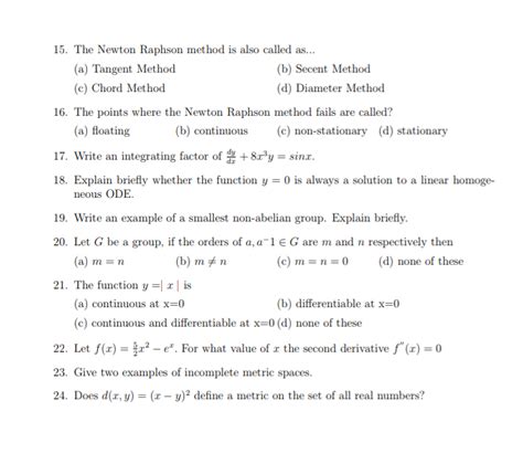 solved 15 the newton raphson method is also called as