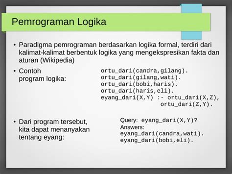Pemrograman Logika Induktif Inductive Logic Programming Ppt