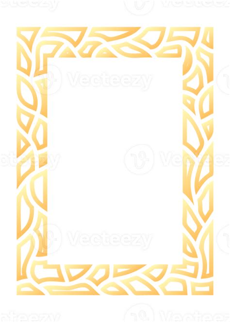 Abstract Rectangle Frame Vertical Rectangular Golden Framepng With
