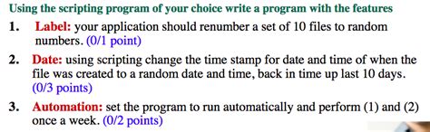 Solved Using The Scripting Program Of Your Choice Write A Chegg Com