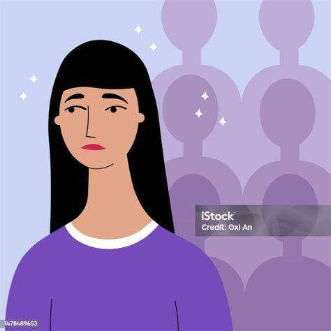 불행한 캐릭터는 군중 속에서 외로움을 느끼고 의사 소통 부족으로 고통받습니다 우울증 스트레스 또는 정신 장애로 인한 화가 난 성격 투쟁 심리적 문제 평면 벡터 그림 걱정