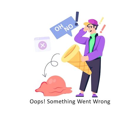 Premium Vector Oops Something Went Wrong Flat Style Design Vector