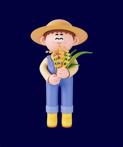 유토이미지 3d 남성 여성 농부 캐릭터
