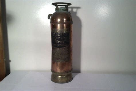 Nice Antique 1930s Copper Brass Fire Extinguisher Badgers Boston