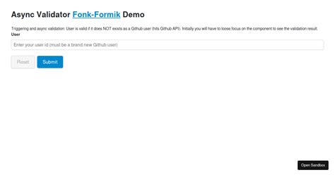 Validate Field Codesandbox