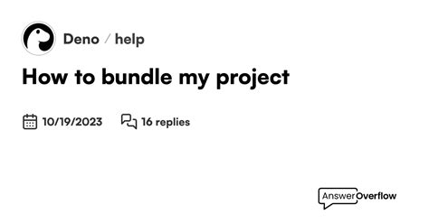 How To Bundle My Project Deno
