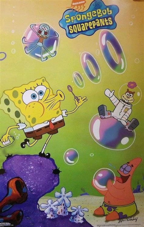 Spongebob Squarepants Bubbles Original Poster Oop Etsy