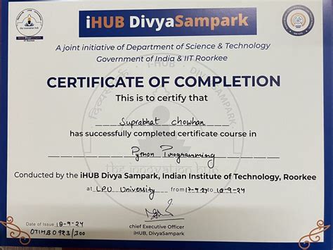 Suprabhat Chowhan On Linkedin Python Programming Iitroorkee Divyasampark Upgradcampus