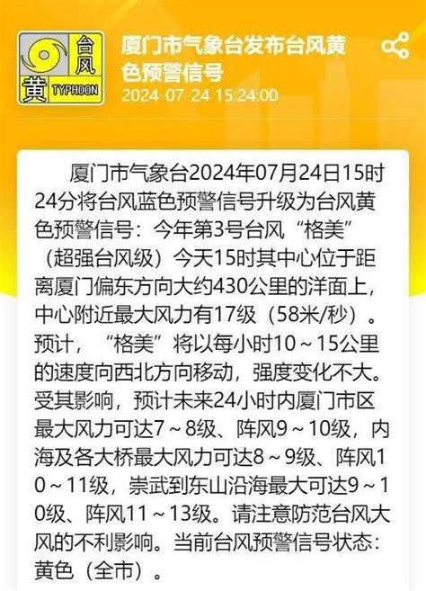 17级台风！这些事项要注意！厦门市预警福建