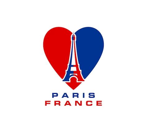 Premium Vector Paris Eiffel Tower And Heart Of France Flag Icon