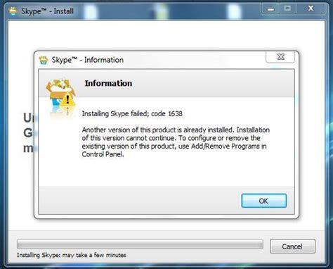 Error Message In Skype Setup
