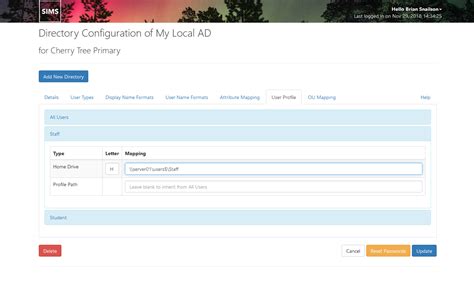 Active Directory Account Management Configuration User Profile