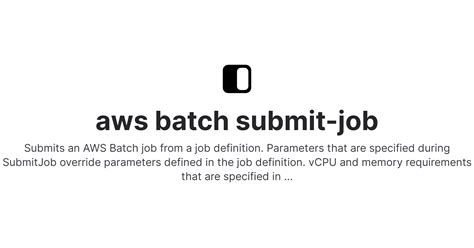 Aws Batch Submit Job Fig
