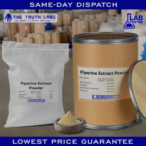 Piperine Extract Powder Piper Nigrum Black Pepper Kali Mirch Truth Labs Approved At
