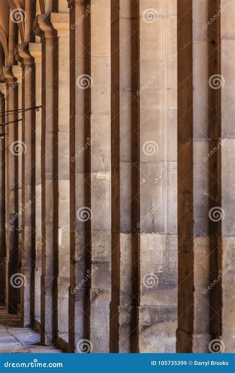 Rows Of Square Columns Stock Image Image Of City Catalonia 105735399