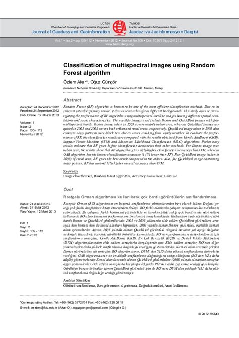 Pdf Classification Of Multispectral Images Using Support Vector