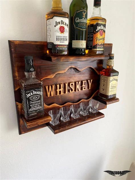 Whiskey Rack Bourbon Whiskey Rack Bottle Shelf Home Bar Etsy Whiskey Rack Whiskey Dispenser