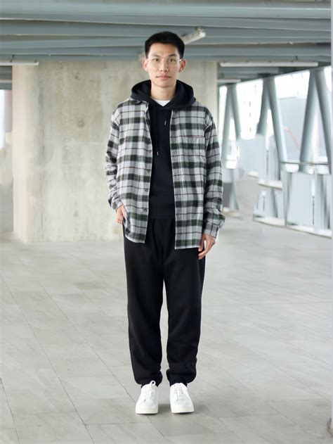 ดูไอเดียสไตล์การแต่งตัวสำหรับ「เสื้อฮู้ด ผ้าสเวต แขนยาว แบบสวมหัว、เสื้อเชิ้ต ผ้าแฟลนเนล แขนยาว ปก