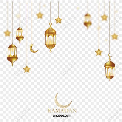 입체 금색 라마단 등불 달 달이슬람교도구배 Png 일러스트 무료 다운로드 Lovepik