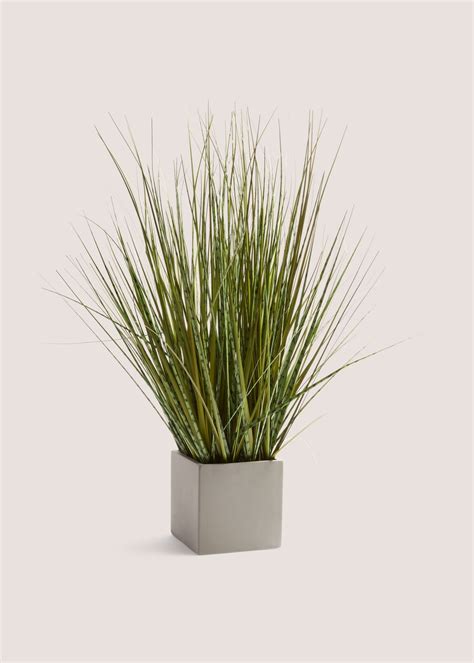 Grey Pot With Grass Matalan