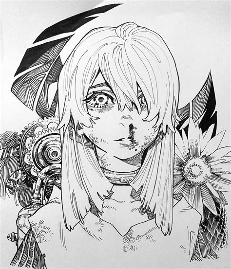 Urana Kei Original Traditional Media 1girl Crosshatching Hatching