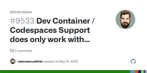Dev Container Codespaces Support Does Only Work With `vscode` User · Issue 9533 · Dotnet