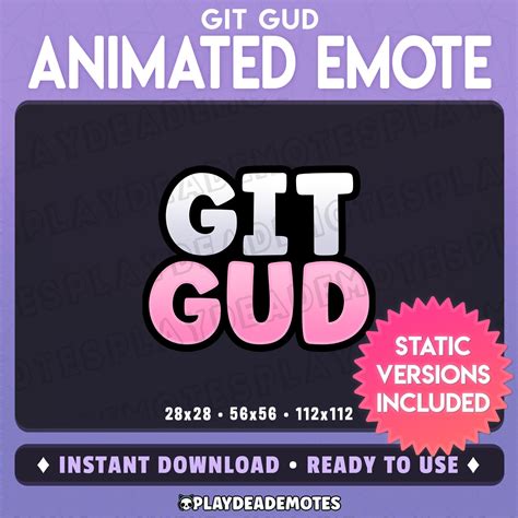 Animated Git Gud Emote Animated Static Versions Included Cute Pastel Pink Git Gud Get Good